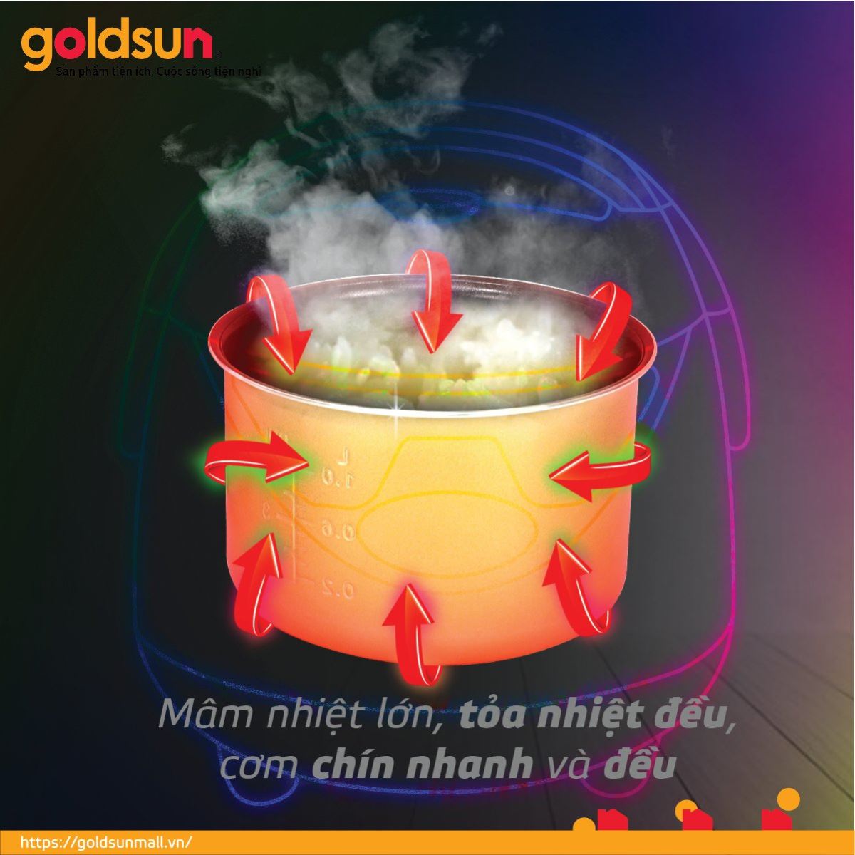 Nồi cơm điện 3D Goldsun GRC5010